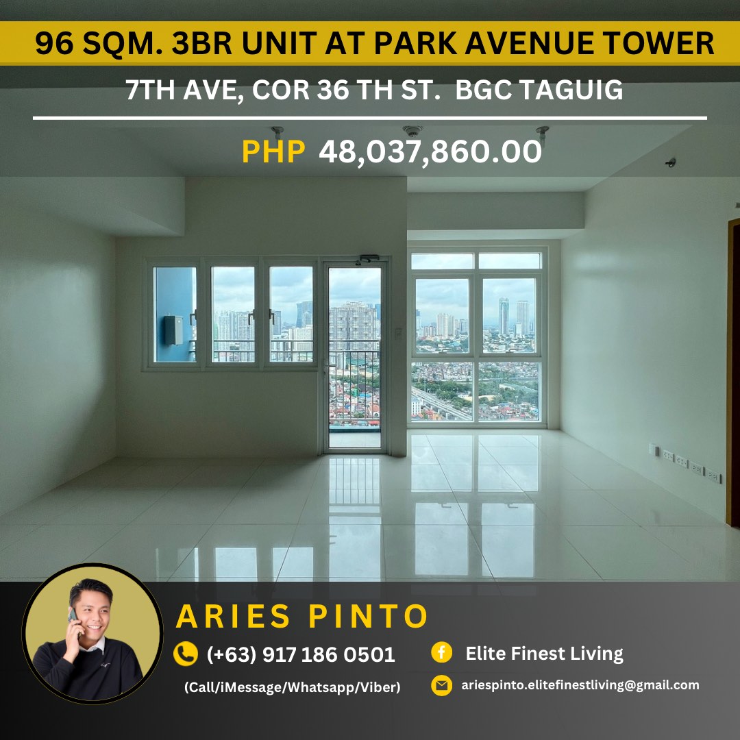 107 sqm. Exec. 3BR Unit (Ready for Occupancy) at Park Avenue Tower by ...