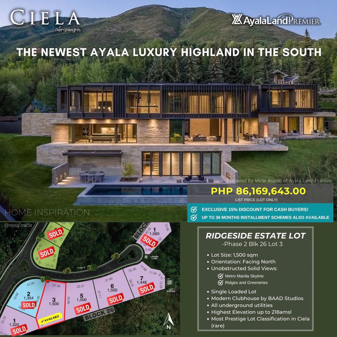 1,500 sqm Lot in Ciela by Ayala Land Premier, Property, For Sale, Lot ...