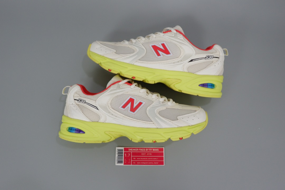 530 White Volt Orange, Men's Fashion, Footwear, Sneakers on Carousell