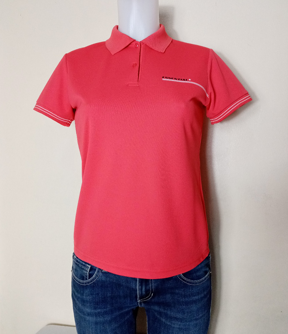 Asics Original Red Orange Polo Shirt Tops for Women size fits Small to ...