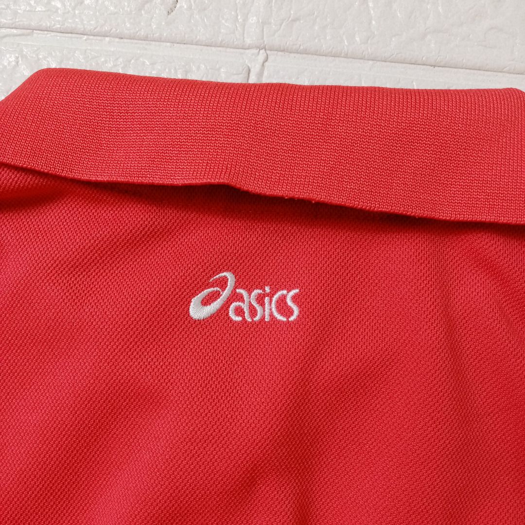 Asics Original Red Orange Polo Shirt Tops for Women size fits Small to ...