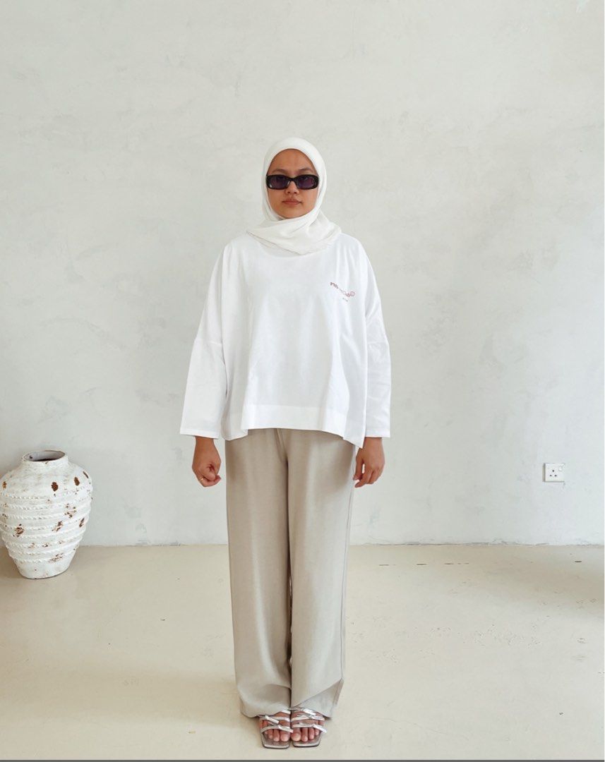 BAMBINA PMS Oversized Tee in White, Women's Fashion, Tops, Shirts on ...