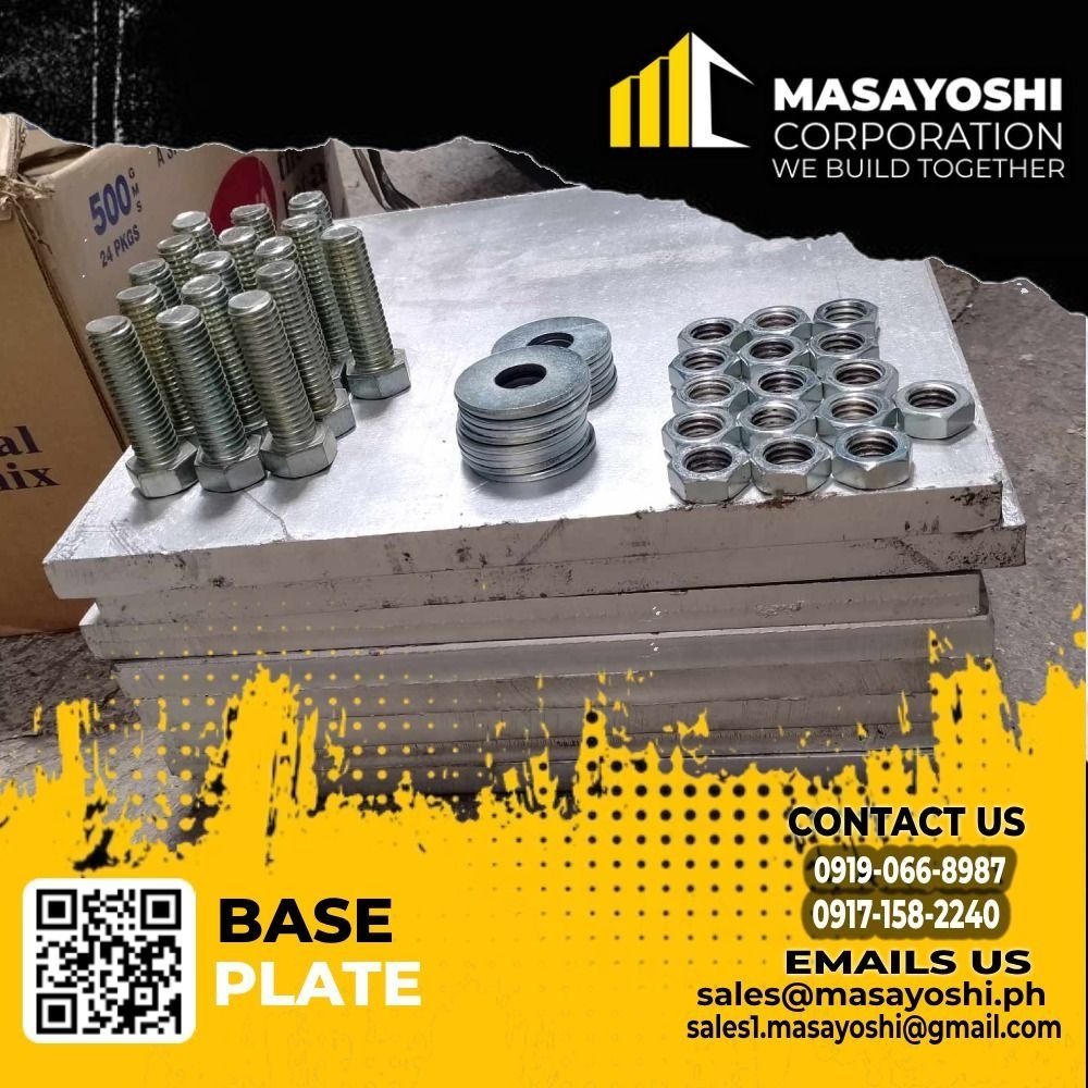 Baseplate 250mm x 250mm x 10mm thick x 4 holes (20mm), Anchor Bolt ...