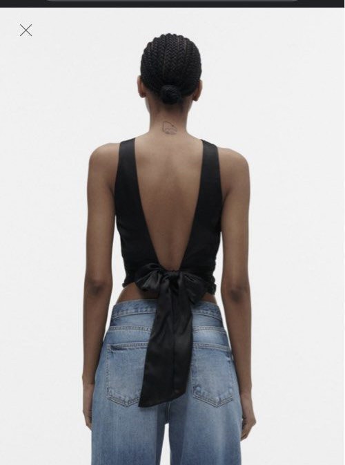 BNWT zara backless top, Women's Fashion, Tops, Blouses on Carousell