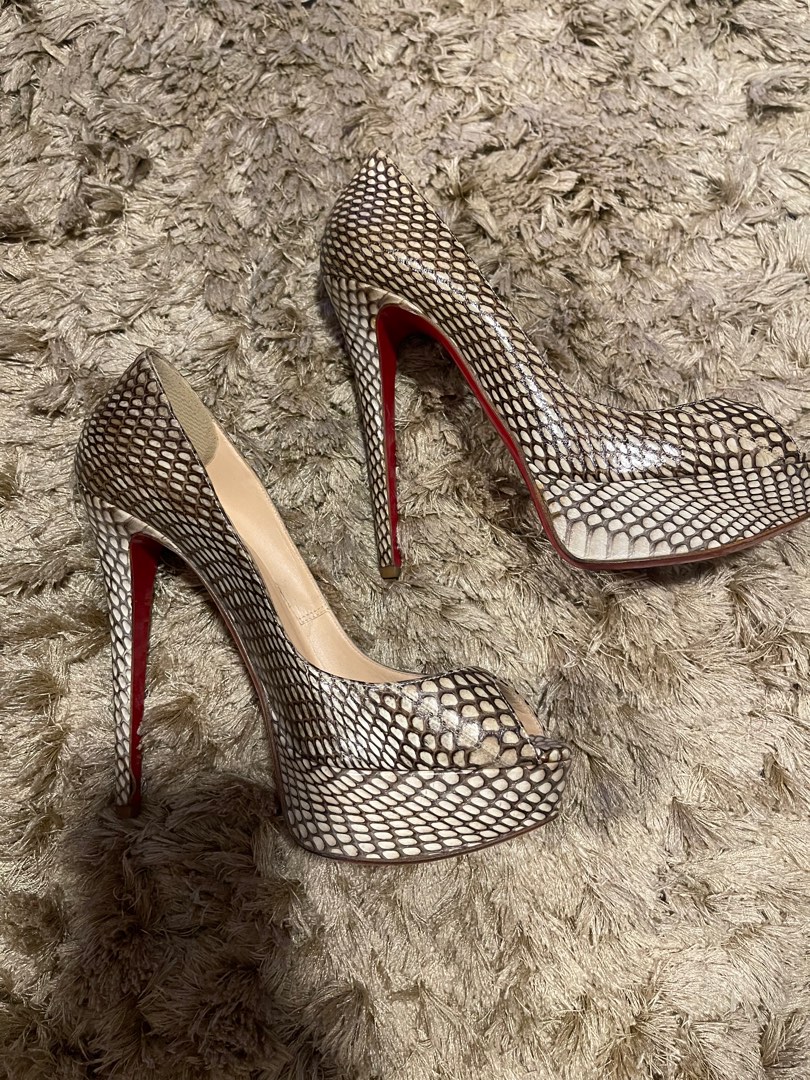 Christian Louboutin Lady Peep Toe Python, Luxury, Sneakers & Footwear ...