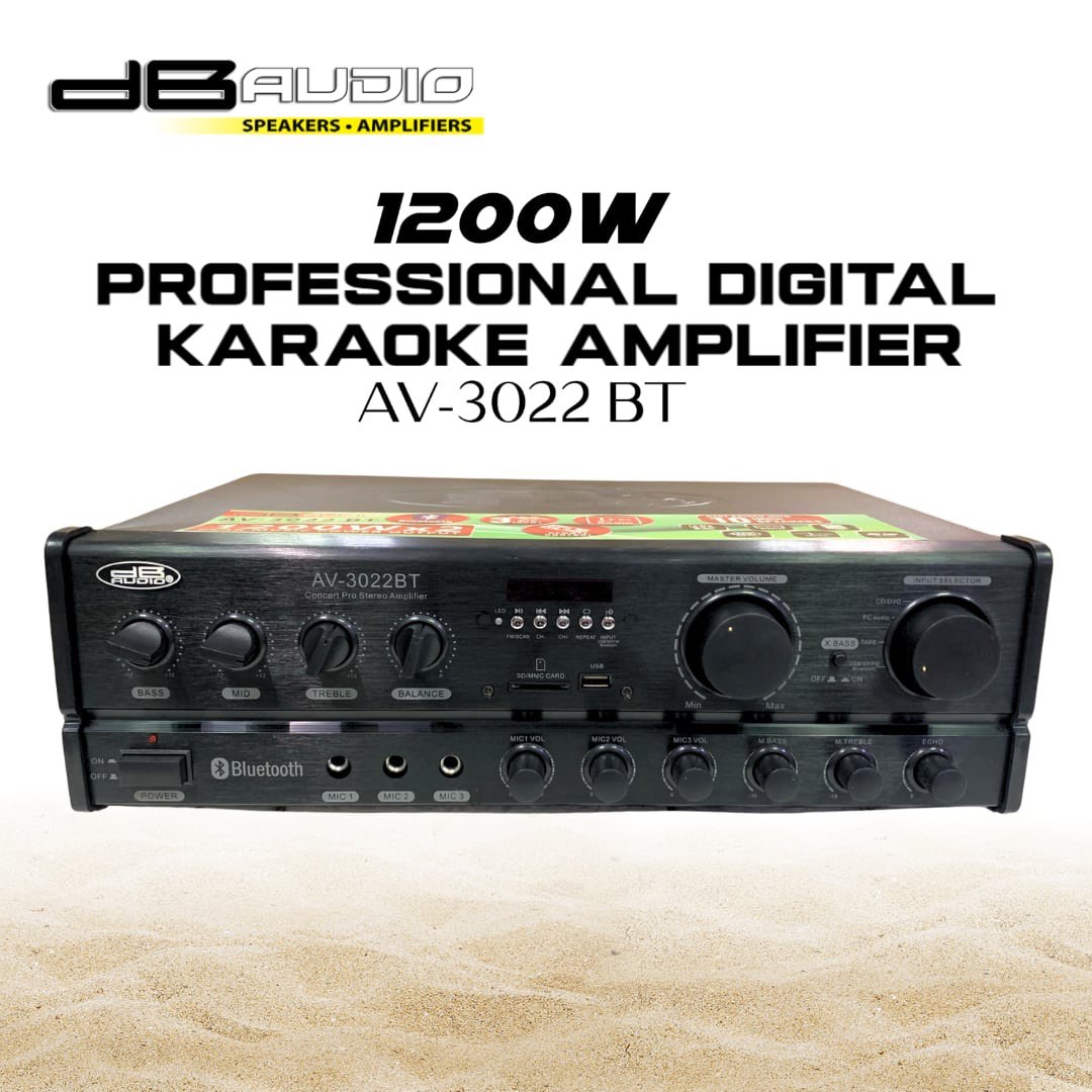 DBaudio/Astron AV-3022 BT Professional Digital Karaoke Amplifier 1200W ...