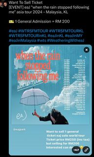 Eaj Concert KL - when the rain stopped following me, Tickets & Vouchers ...