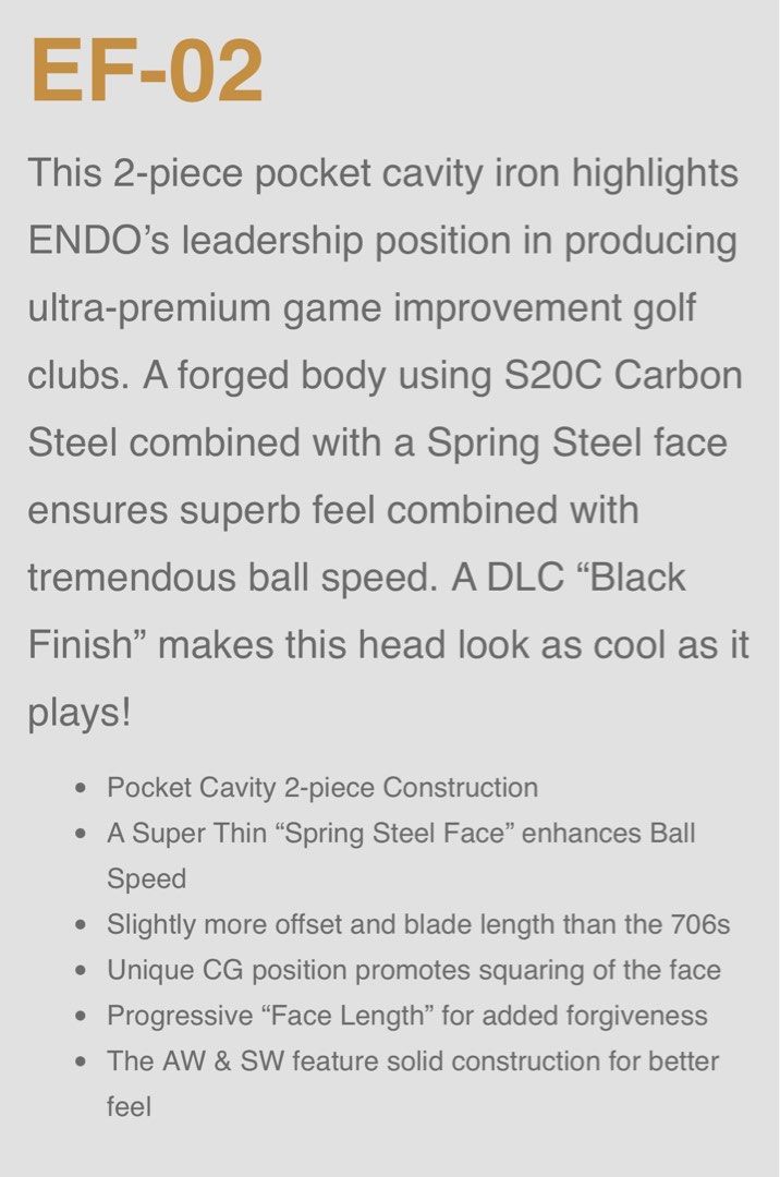 Epons EF -02I irons (heads), Sports Equipment, Sports & Games, Golf on Carousell