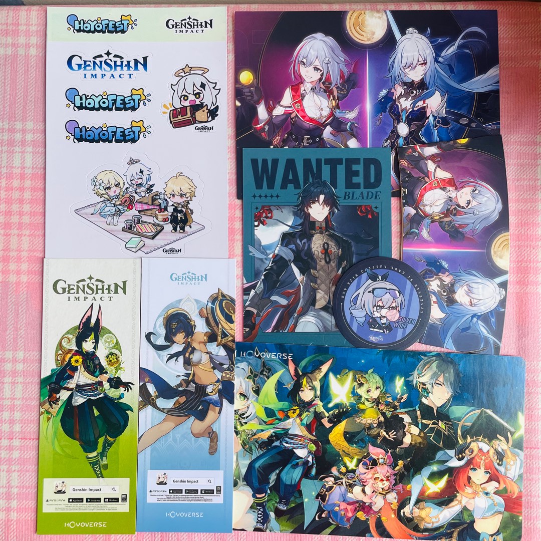 Genshin Impact & HSR Honkai Star Rail Freebies, Stamps, Postcards ...