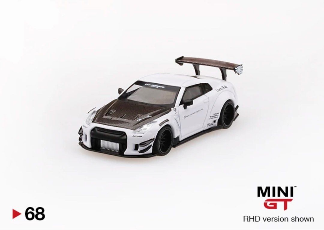 Minigt Mini GT NO 68 LB WORKS Nissan GT-R GTR R35 White size 1:64 like ...