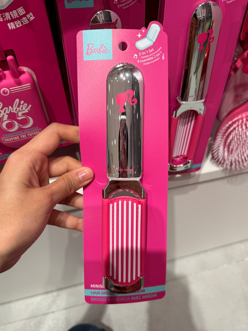 Miniso Barbie Pink Hair Comb and Mirror, Women's Fashion, Watches ...