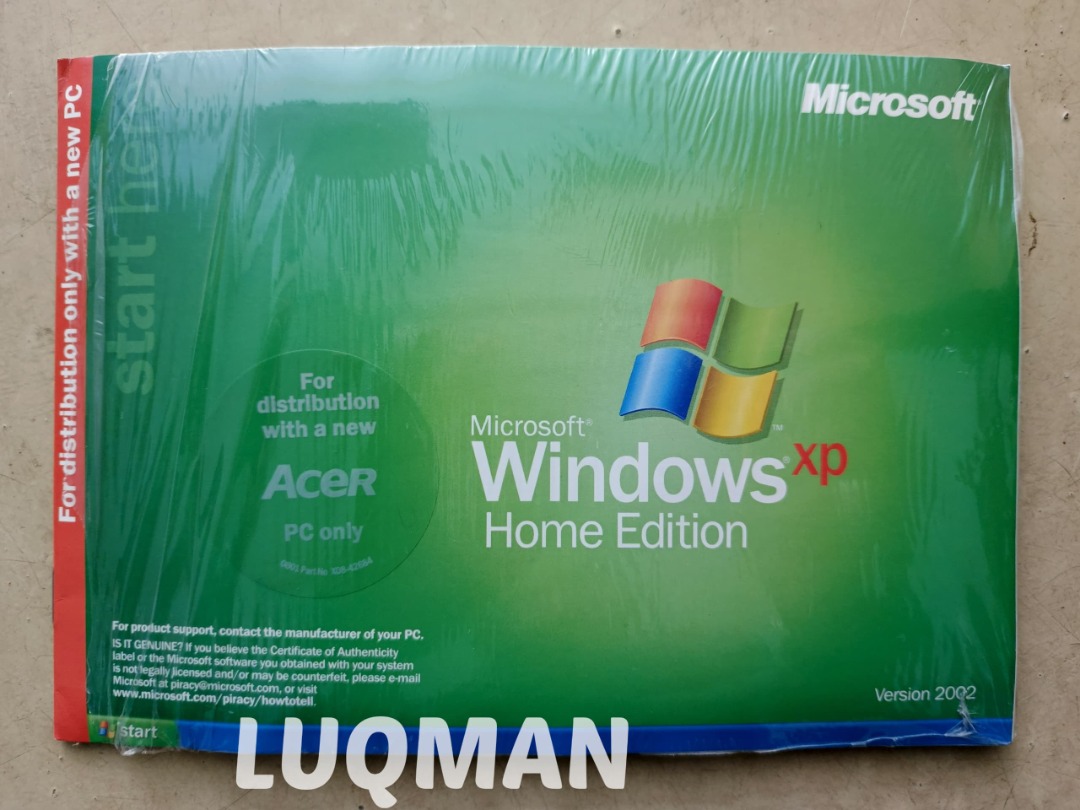 Original New Old Stock Microsoft Windows XP Home Edition Ver 2002 ...