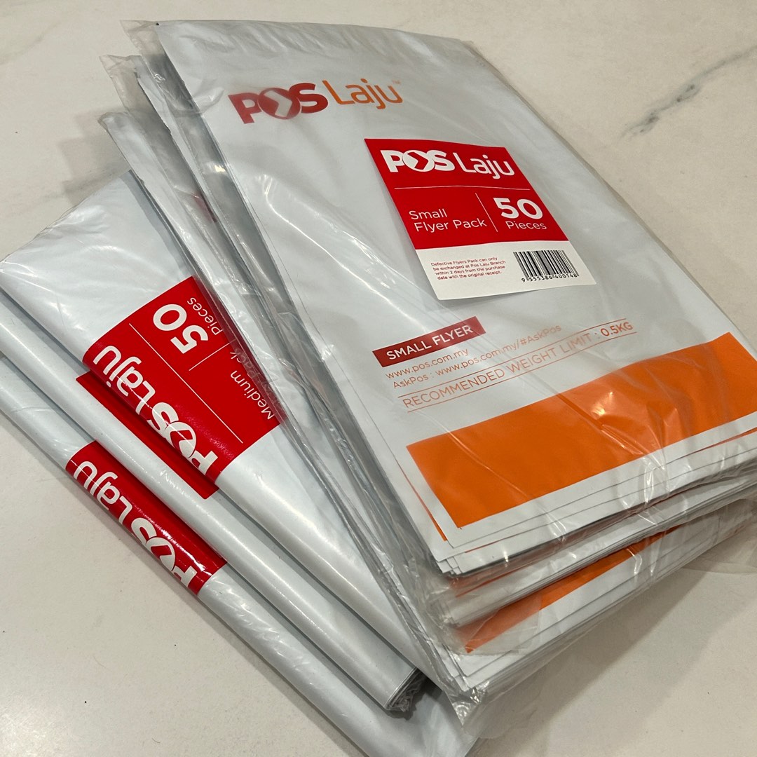 Poslaju Flyers 50pcs pack S M L XL size parcel bubble wrap bag, Hobbies ...