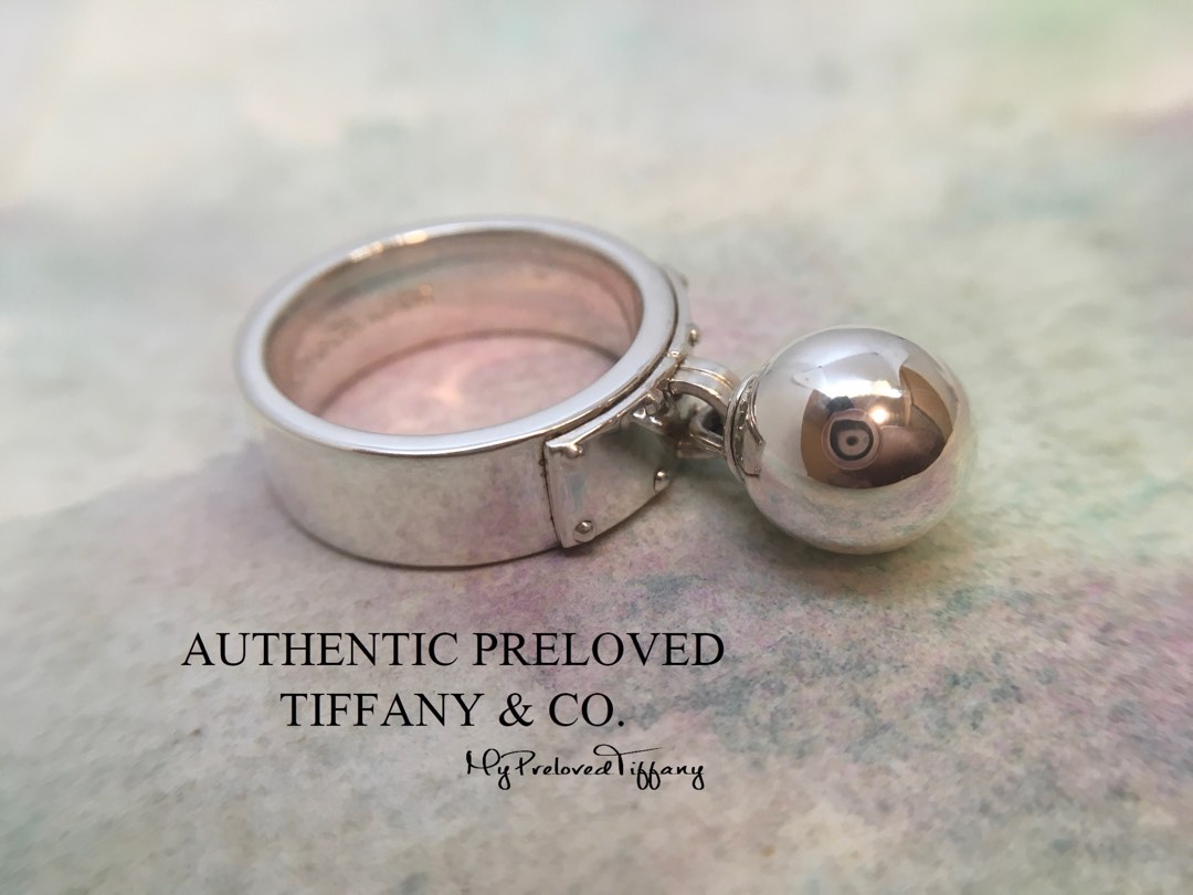 Authentic Preloved Tiffany & Co. Hardwear Dangling Ball Silver Ring ...