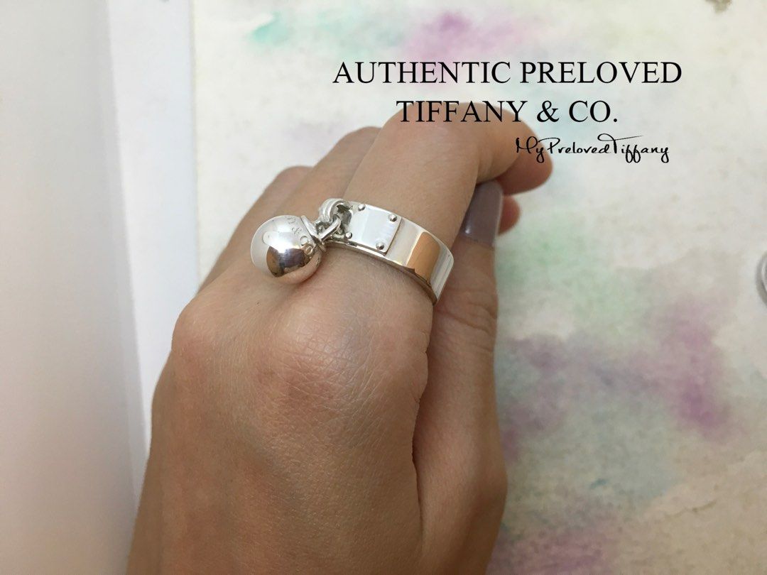 Authentic Preloved Tiffany & Co. Hardwear Dangling Ball Silver Ring ...