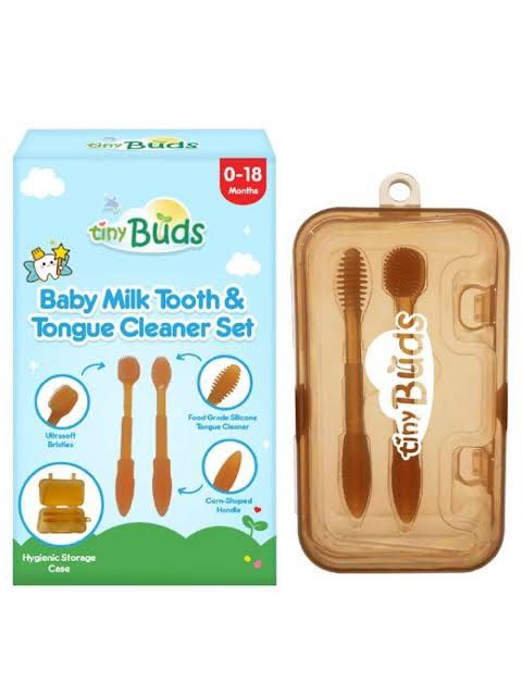 Tiny Buds - Baby Milk Tooth & Tongue Cleaner Set, Babies & Kids ...