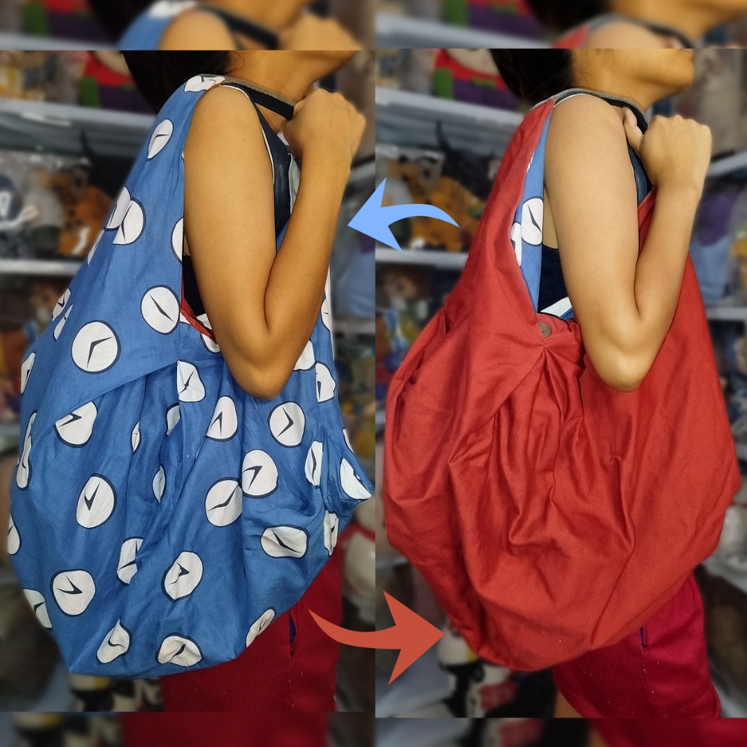 Vintage Reversible Doraemon Time Cloth Sack Bag (Fujiko Pro ...