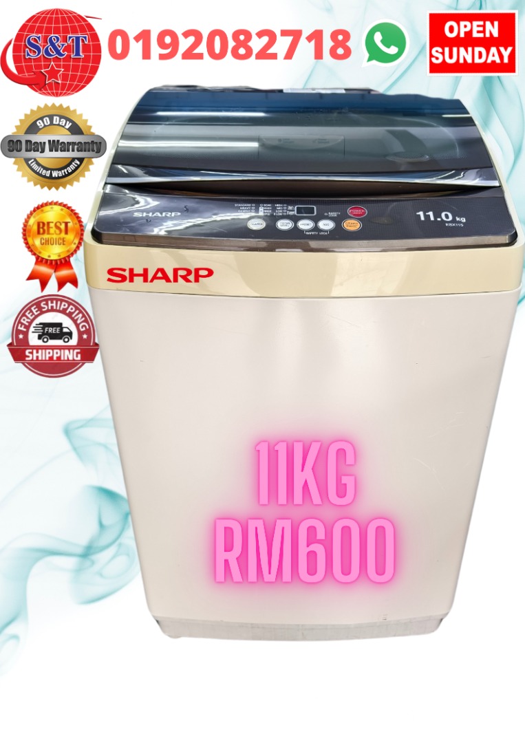 WASHING MACHINE SHARP 11KG, TV & Home Appliances, Washing Machines and ...