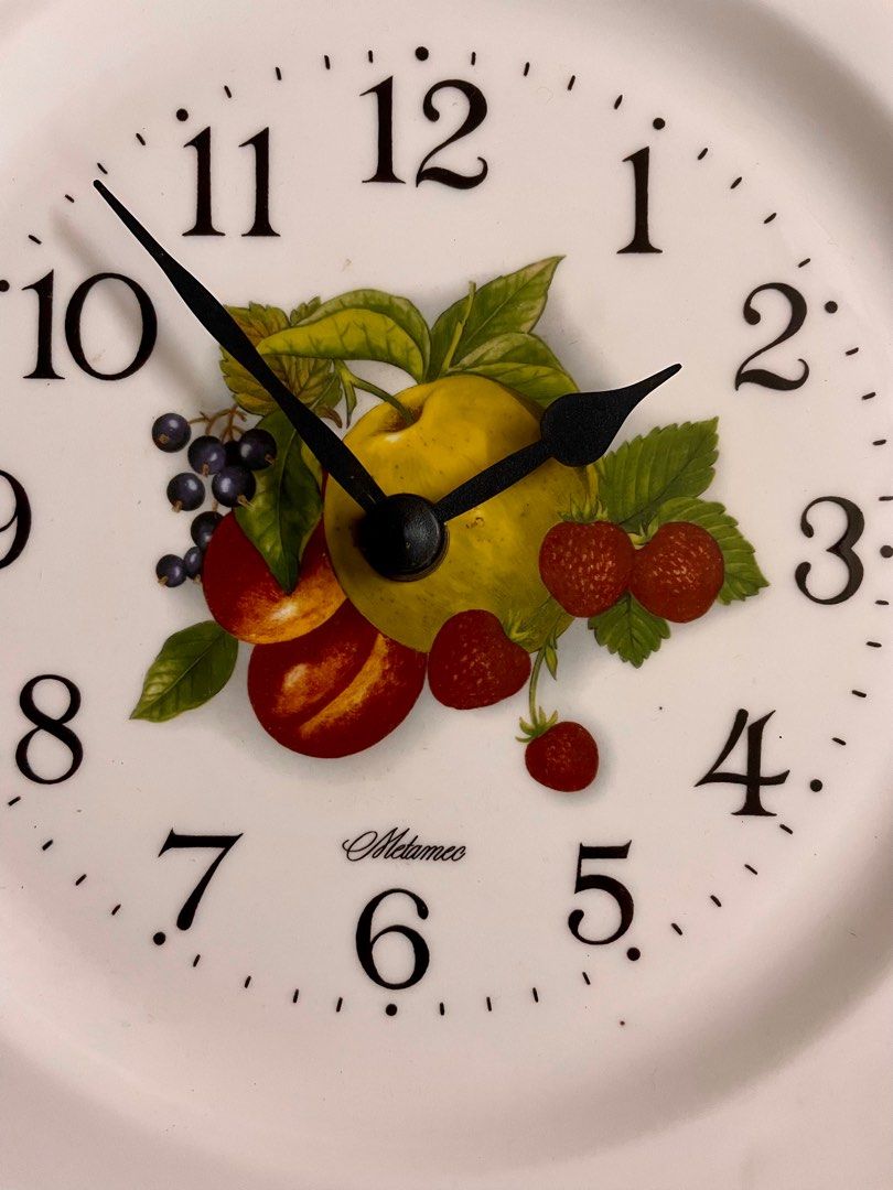[ CLEARANCE ] Vintage English Metamec Porcrlain Fruit Wall Clock German ...