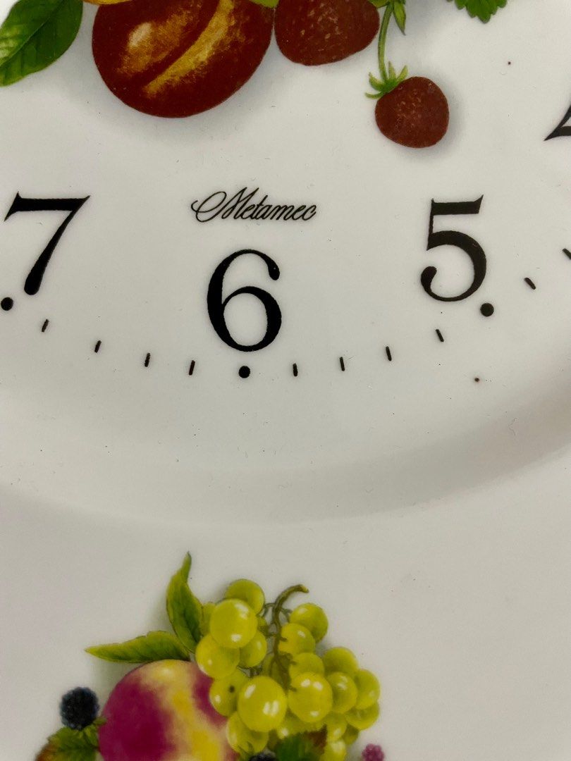 [ CLEARANCE ] Vintage English Metamec Porcrlain Fruit Wall Clock German ...