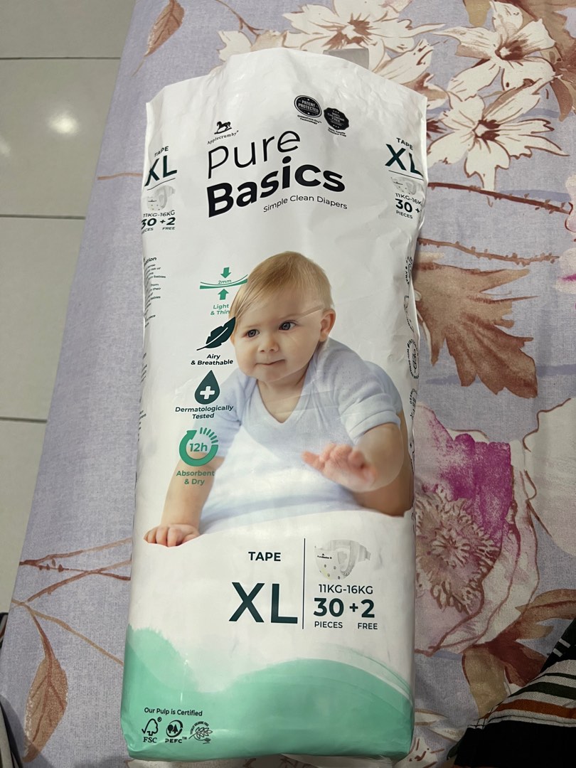 Applecrumby Pure Basics Tape XL 11-16 kg, Babies & Kids, Bathing ...