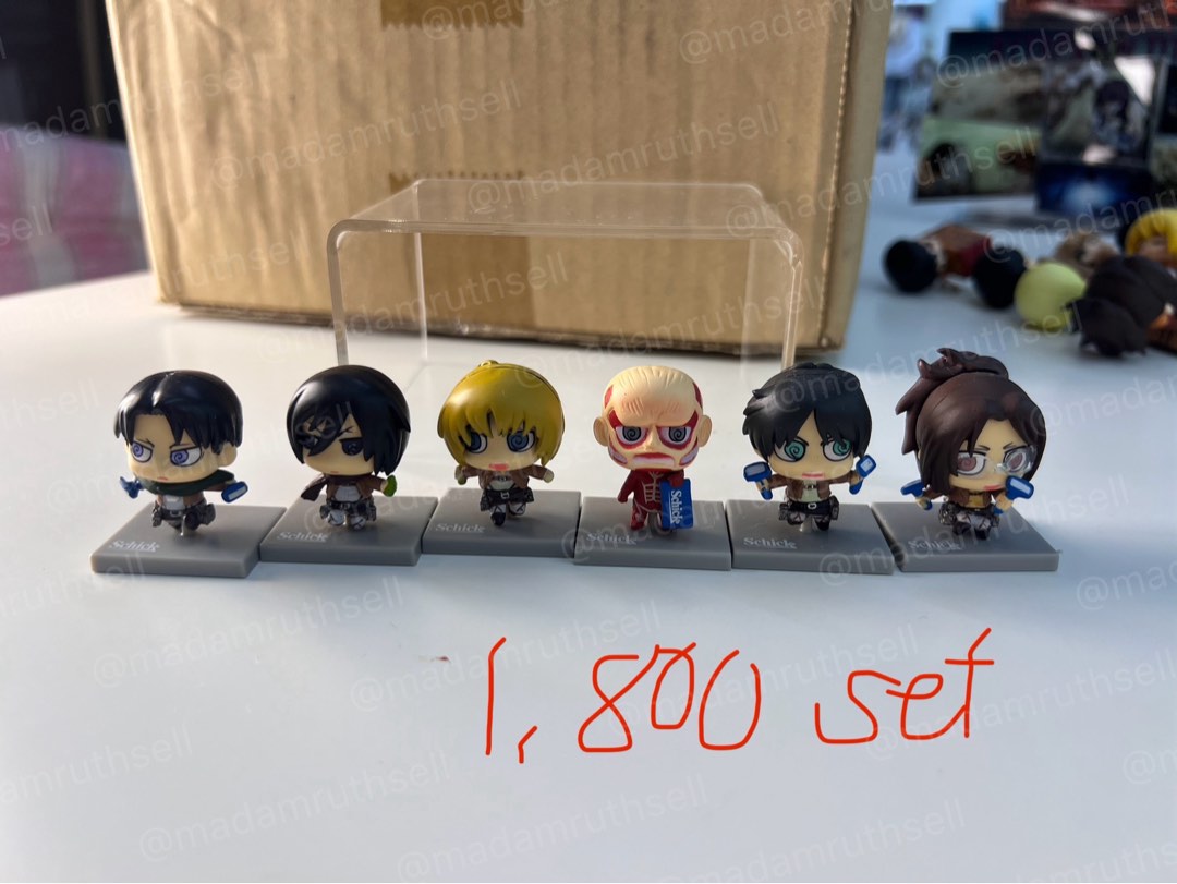 Attack on titan Shick Collaboration Mini figures complete set levi ...