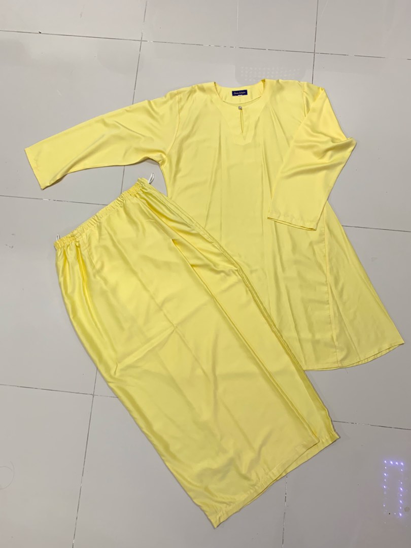 Baju Kurung Riau Yellow Sweetcorn Pearl Skin Kuning Jagung XL, Women's ...