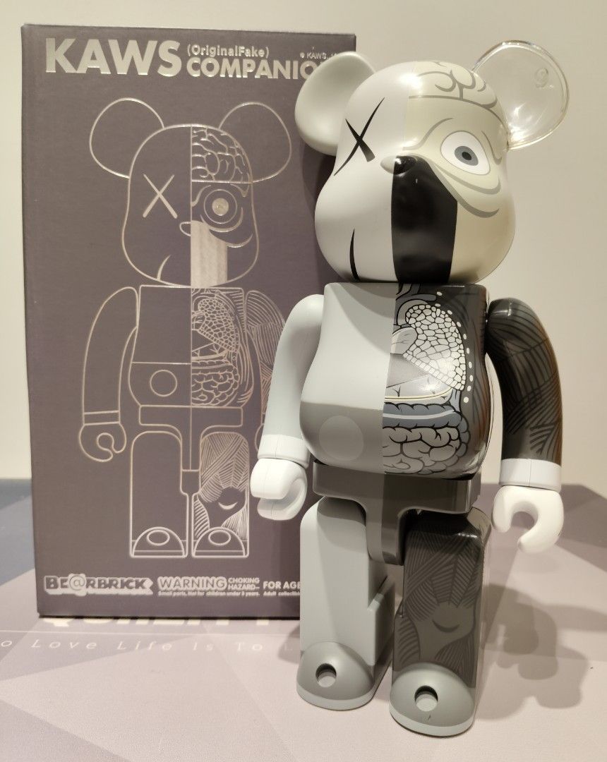 [Pre-Order] Bearbrick KAWS Companion OriginalFake Dissected Grey (2010) 400%, Hobbies & Toys ...