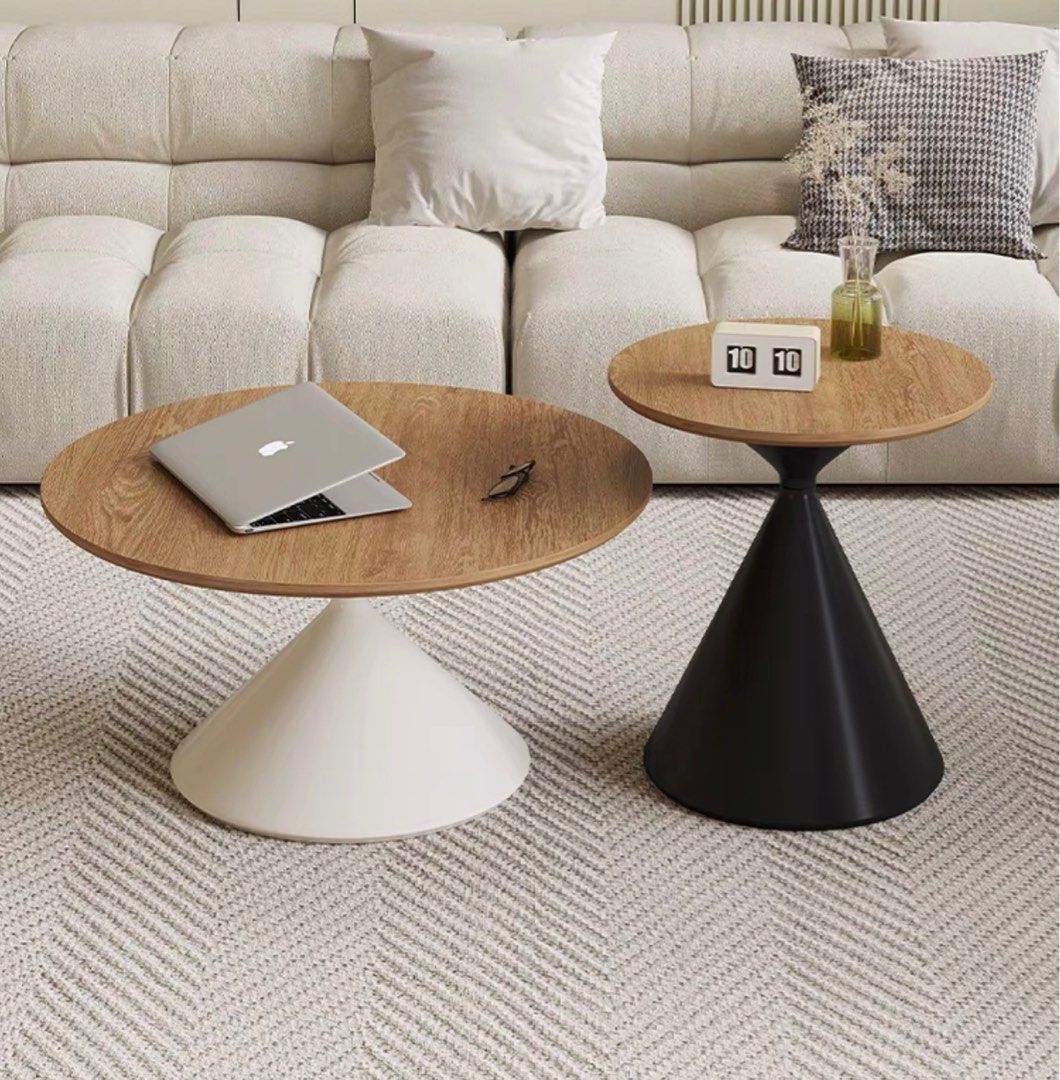 BOLEA Modern Round Solid Wood Coffee Table, Furniture & Home Living ...