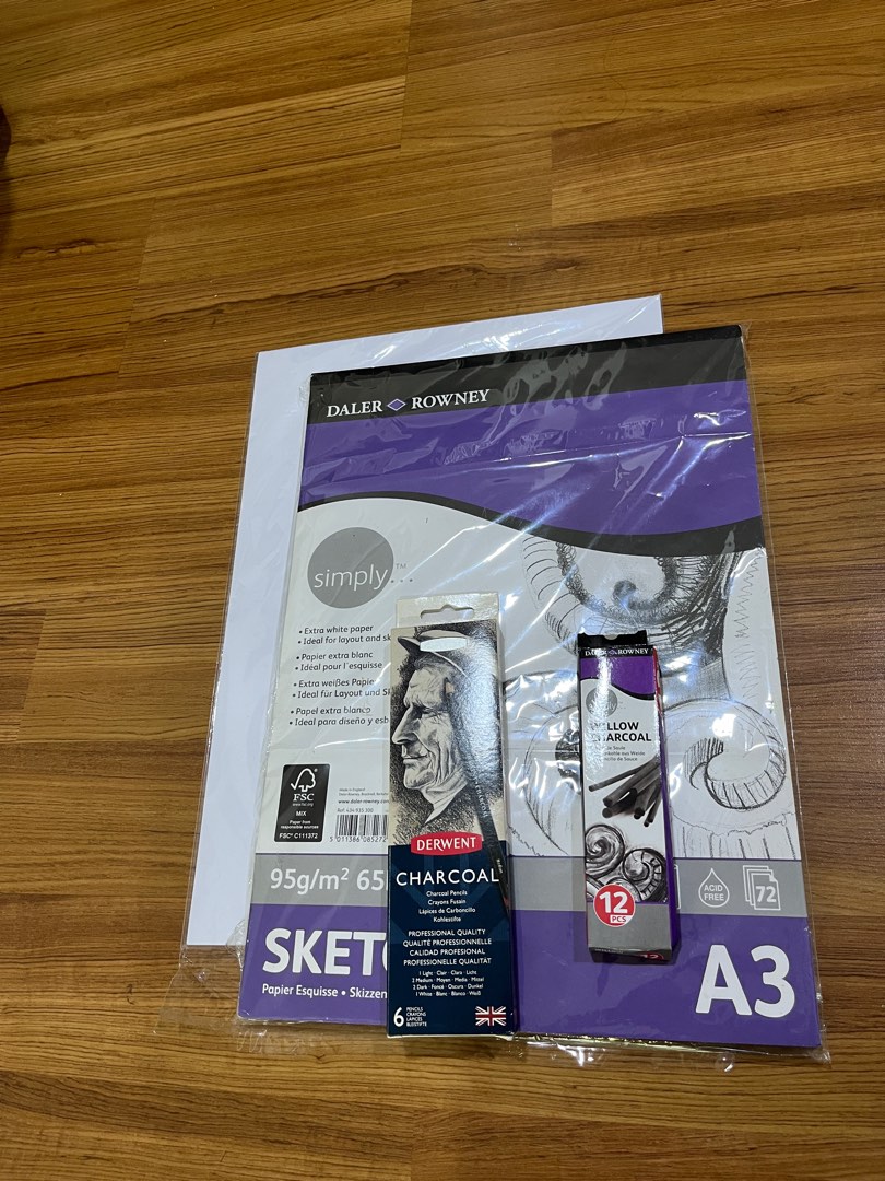 Charcoal pecil Daler rowney a3 drawing paper and willow charcoal ...