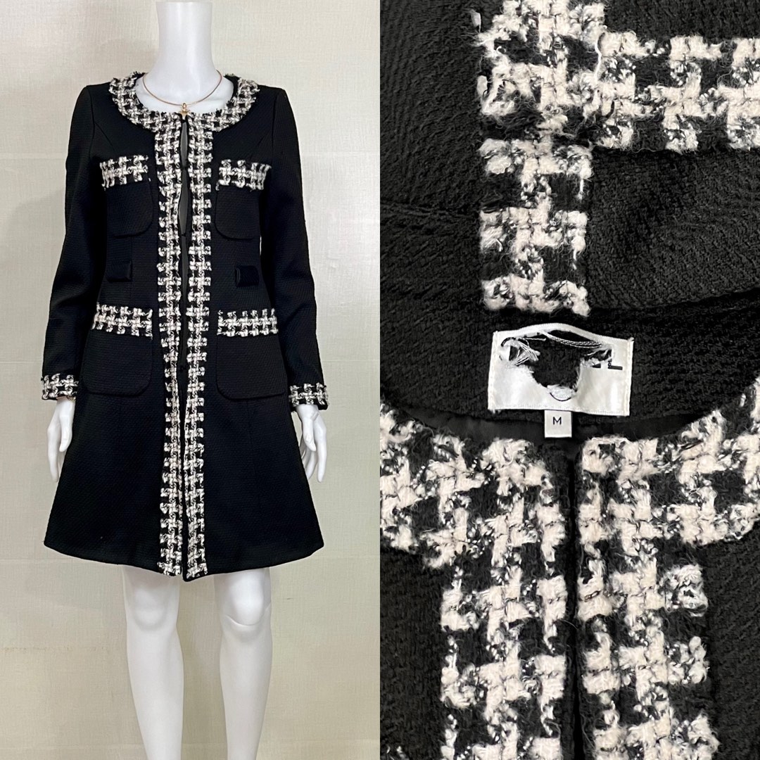 Cut Label Tweed Coat Dress, Women's Fashion, Coats, Jackets and ...