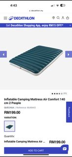 Decathlon Quechua Air Comfort 140 Air Mattress, Sports Equipment ...