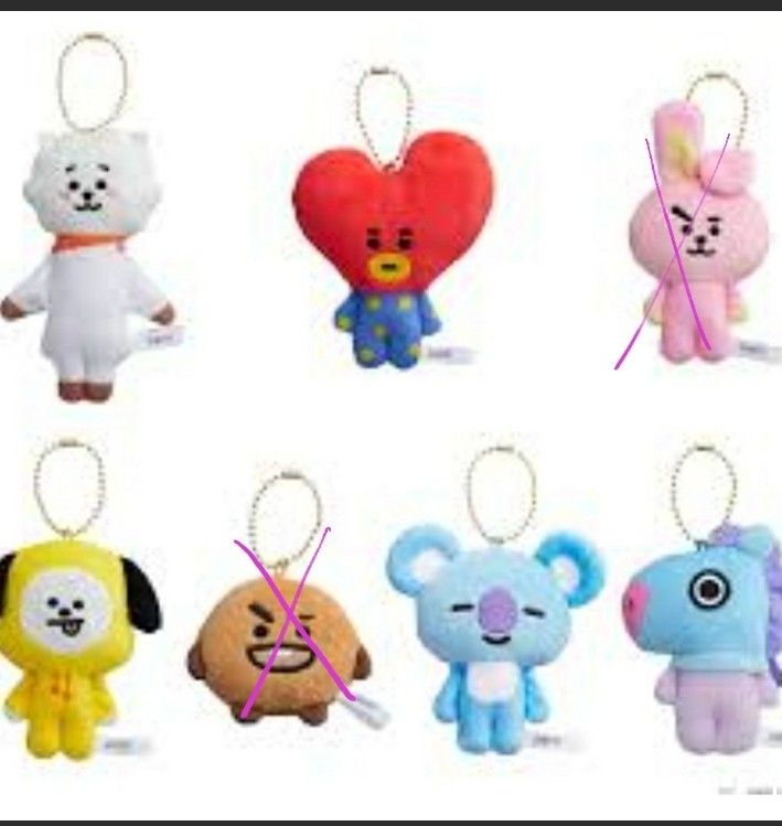 (Each) BT21 basic Mascot Plush keychain, Hobbies & Toys, Toys & Games ...