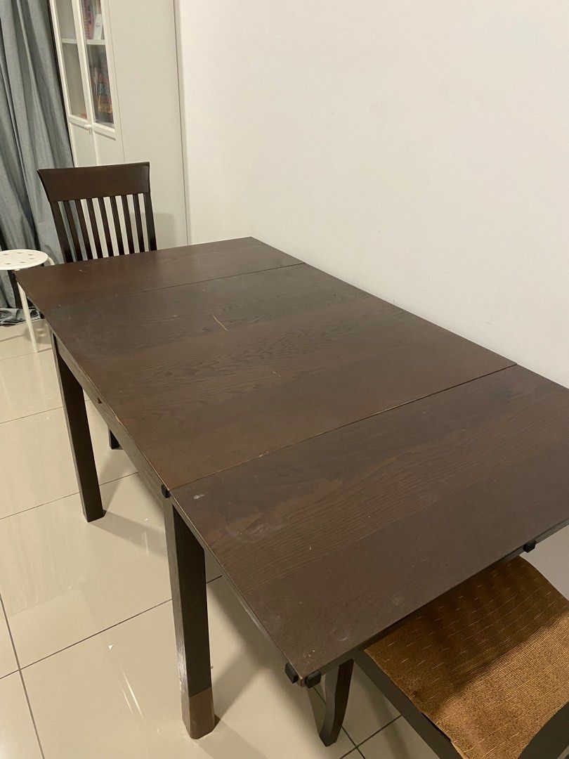 Ikea extendable / adjustable table (meja) 90/180x90cm, Furniture & Home ...
