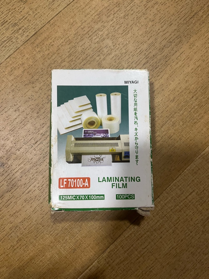 Laminating film, laminator paper miyagi 100 pcs clear, Computers & Tech ...