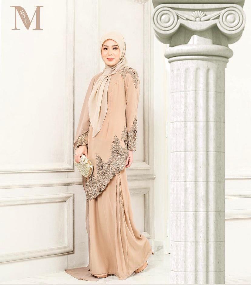 MINAZ Aaliya Luxe Kurung, Women's Fashion, Muslimah Fashion, Baju ...