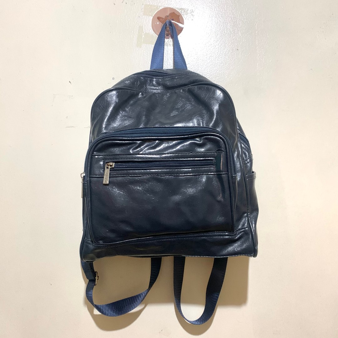 Parisian by SM Blue Leather Backpack, Women's Fashion, Bags & Wallets ...