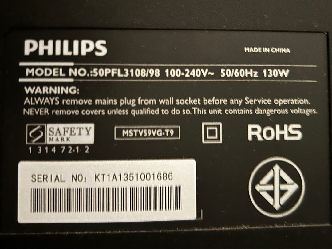 Philips 50 inch TV - 50PFL3108/98, TV & Home Appliances, TV ...