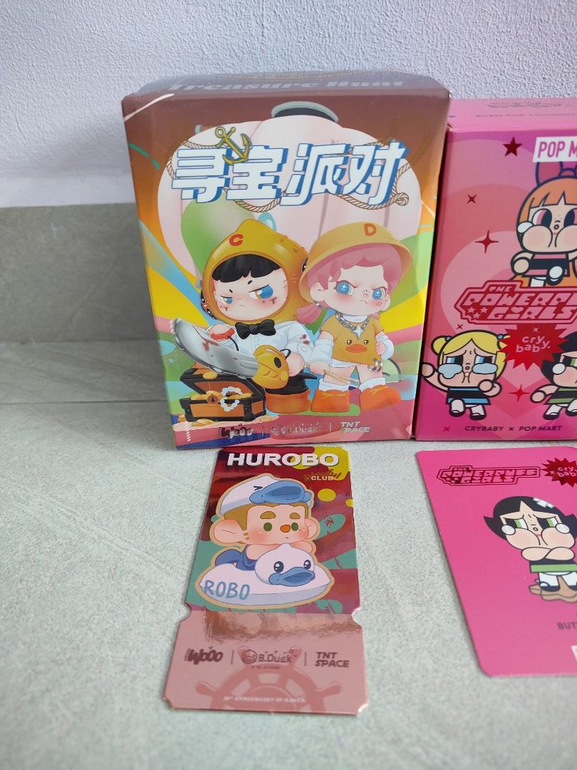 Popmart Crybaby Powderpuff Girls Labubu the monsters space adventure Hurobo Robo b. Duck ...