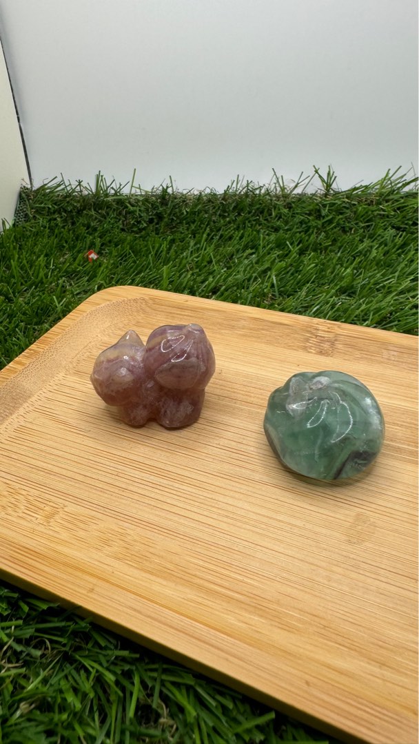 PRICE FOR BOTH bulbasaur and pau Bao fluorite carving crystal, Women's ...