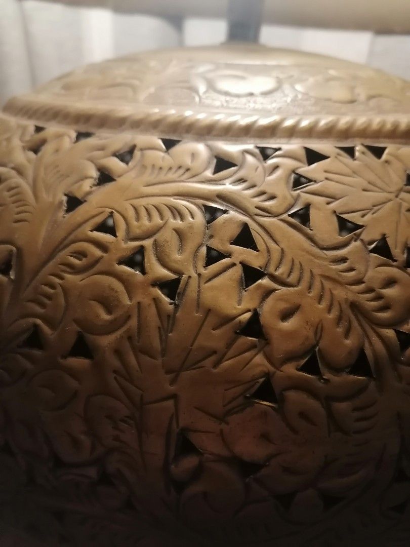 Rare Antique Peranakan Brass lamp, Furniture & Home Living, Home Decor ...