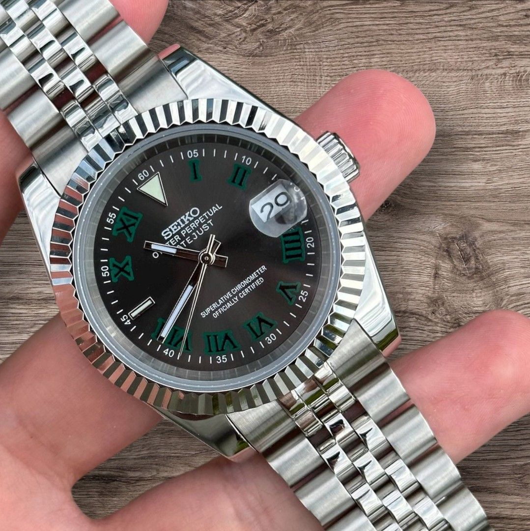 Seiko Mod Datejust Wimbledon, Men's Fashion, Watches & Accessories ...
