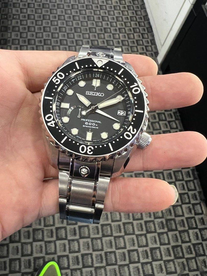 SEIKO PROSPEX MARINEMASTER TITANIUM SPRING DRIVE GMT MADE IN JAPAN ...