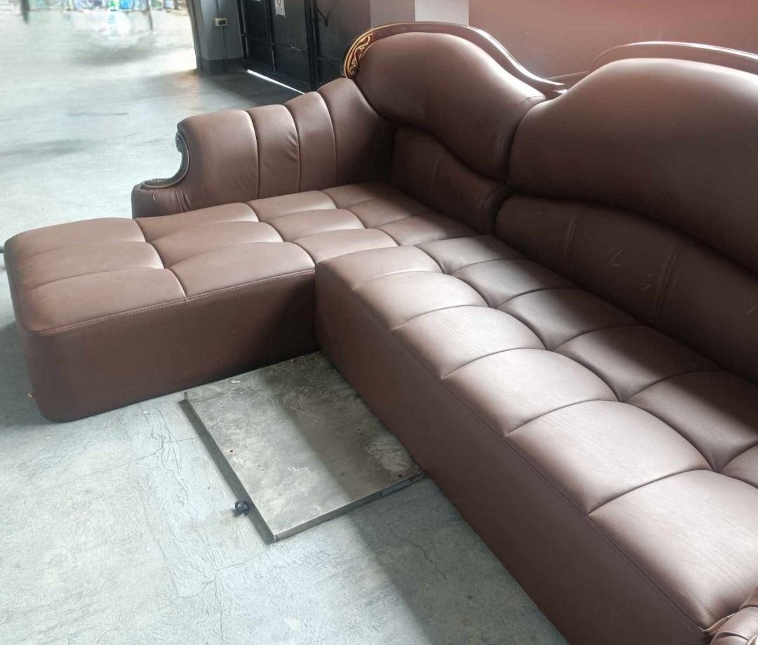 Sofa L Shape Newly Re-upholstered Hard Wood Korean, Furniture & Home ...