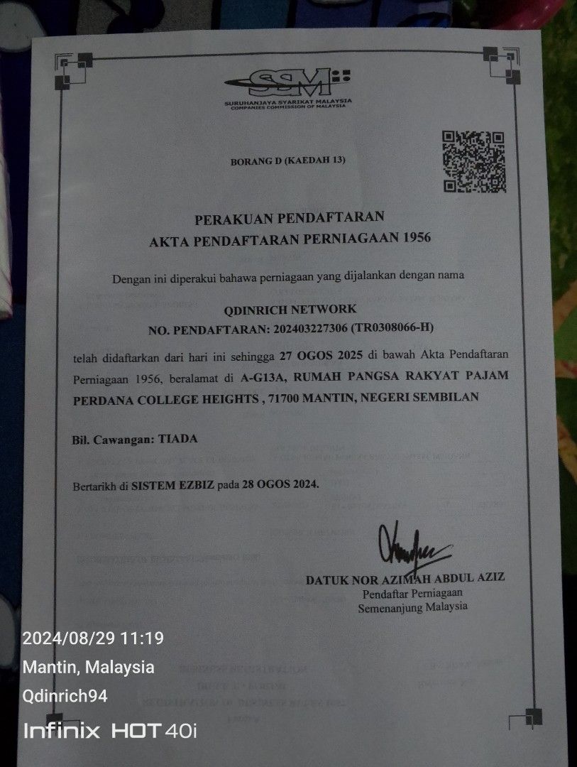 SSM Registered ®️ Number, Announcements on Carousell