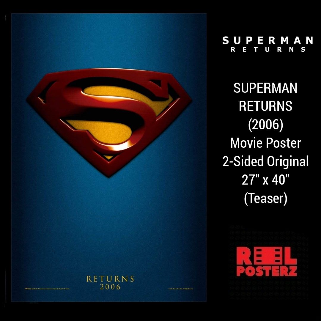 SUPERMAN RETURNS (2006) Movie Poster 2-Sided Original 27" x 40" (Teaser ...