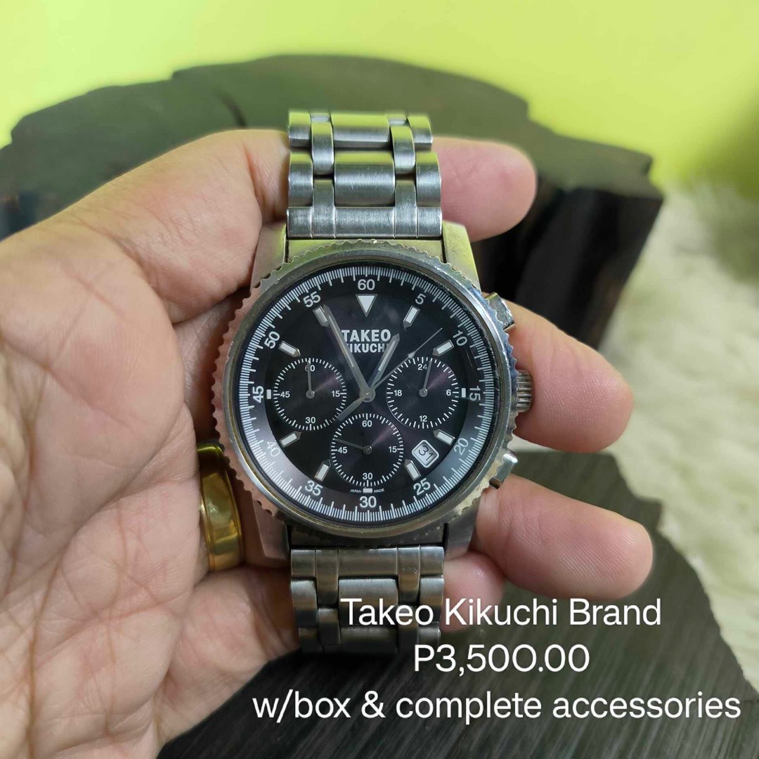 Takeo Kikuchi Chrono Watch, Men's Fashion, Watches & Accessories ...