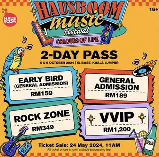 TIKET HAUSBOOM 2024 (1 PCS GENERAL ADMISSION), Tickets & Vouchers ...