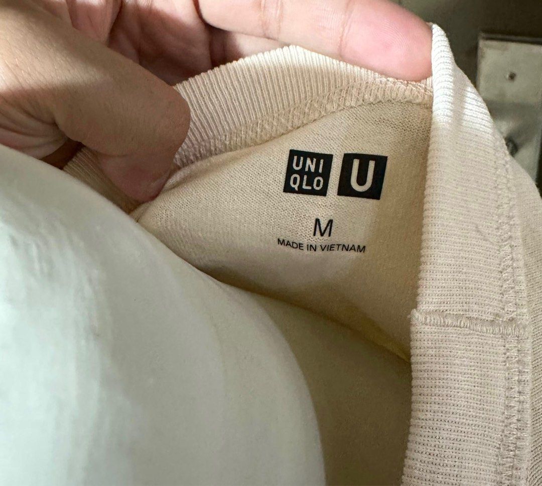 Uniqlo Cream, Men's Fashion, Tops & Sets, Tshirts & Polo Shirts on ...