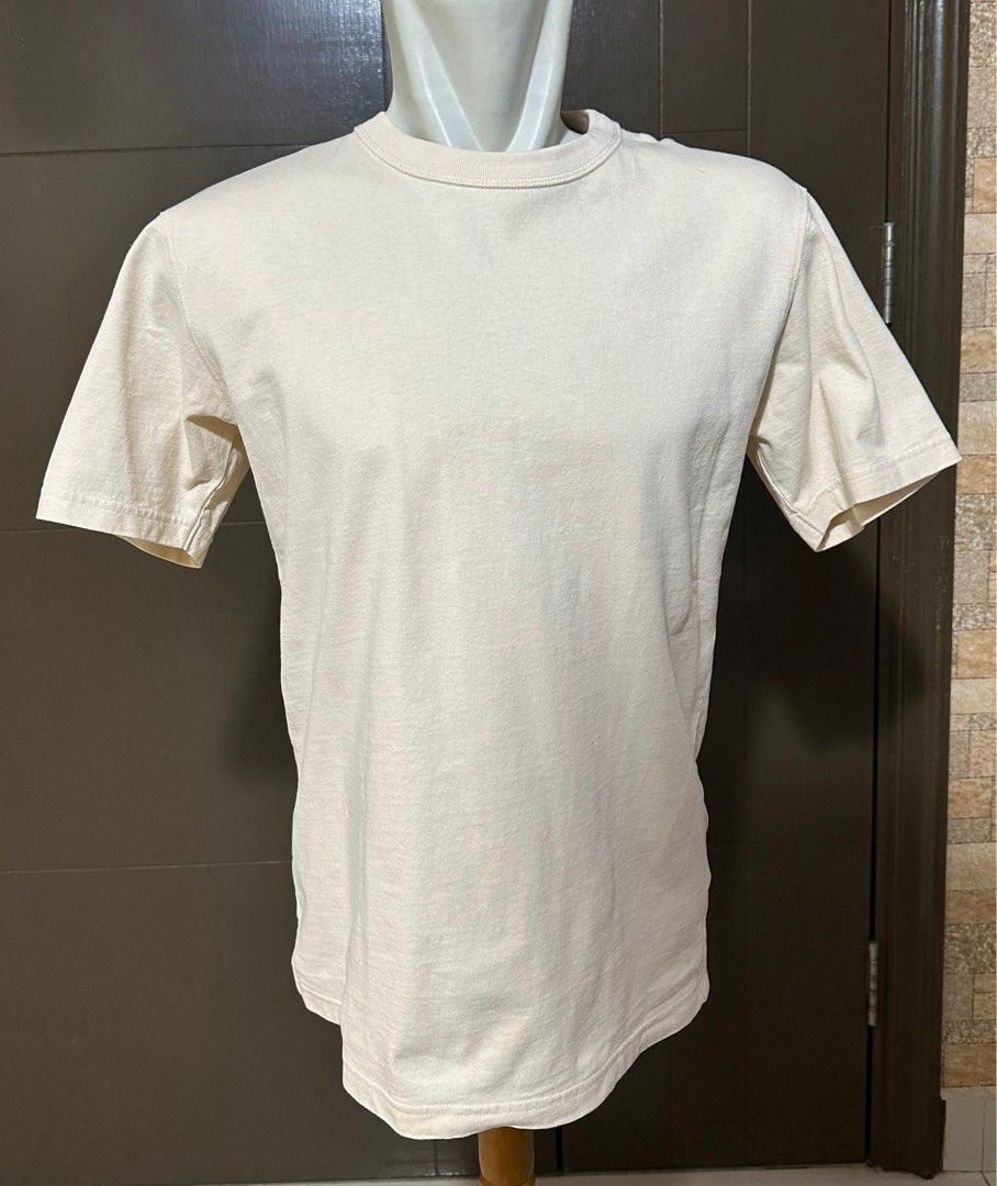 Uniqlo Cream, Men's Fashion, Tops & Sets, Tshirts & Polo Shirts on ...